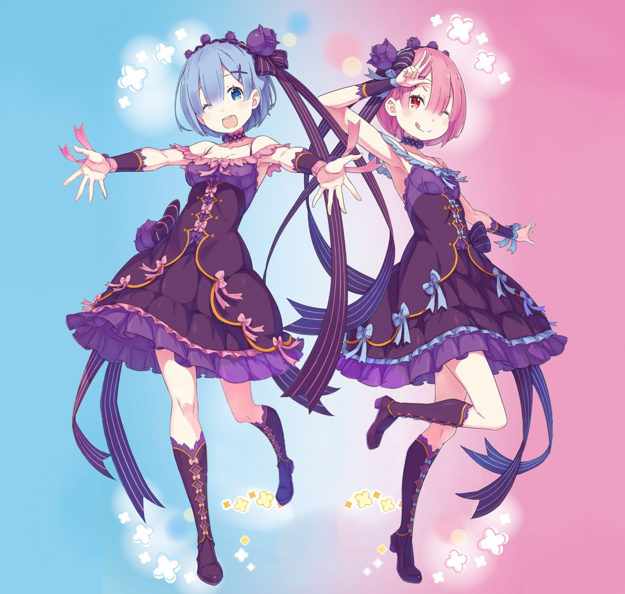 ootsuka shinichirou re zero kara hajimeru isekai seikatsu ram (re zero) rem (re zero) dress ...